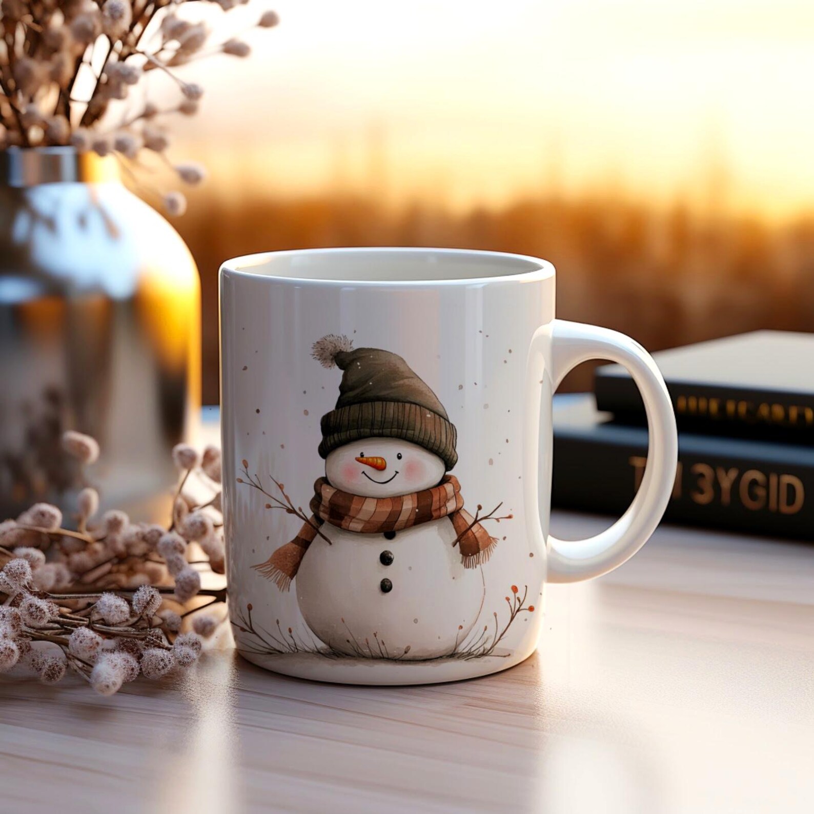 Snowman Mug, Frosty Snowman, Cute Winter Mug, Snow Themed Cup, Holiday ...