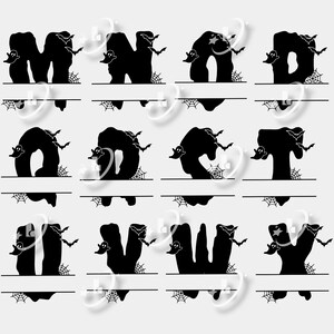 Halloween Split Monogram Svg, Halloween Png, Halloween Monogram Clipart ...