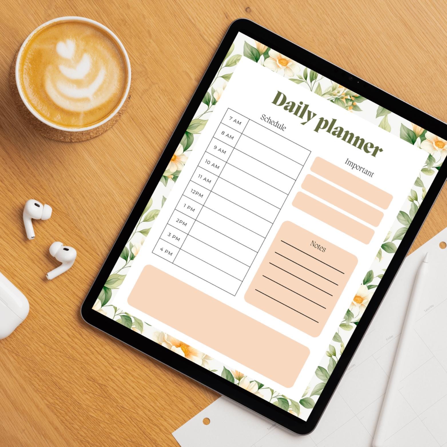 2025 Planner Template Floral - Easy to Edit Canva Templates - Aesthetic ...