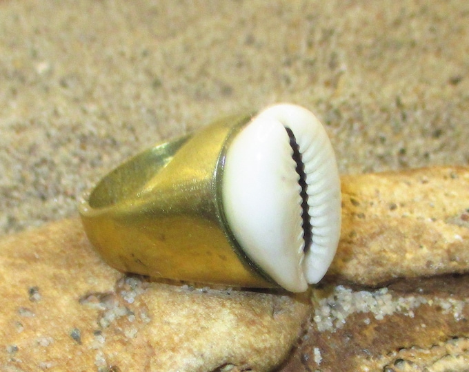 Brass Cowrie Shell West-african Ring - Etsy