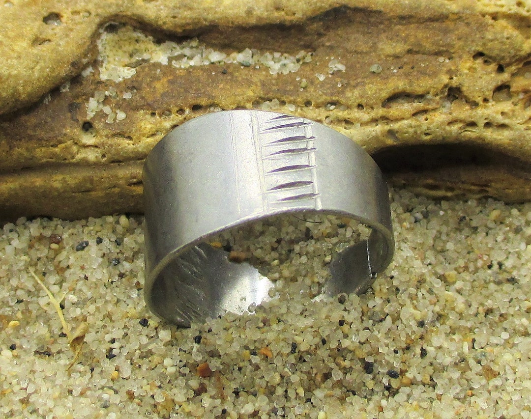 Hammered Stainless Steel Open End Ring - Etsy