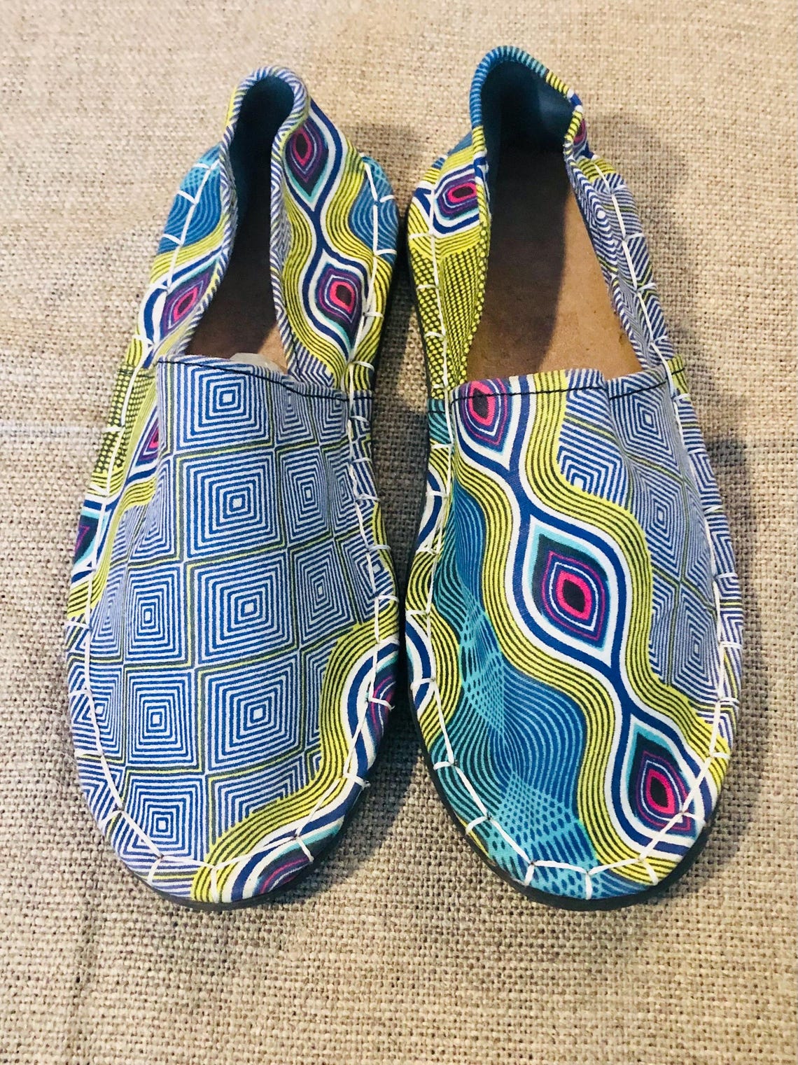 African Fabric Espadrille Sandal Slippers - Etsy