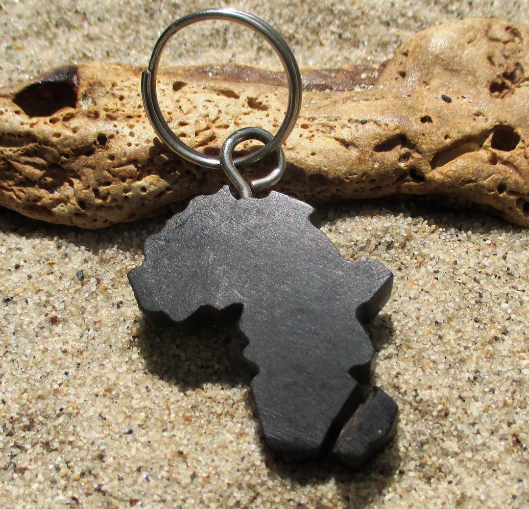 Black Ebony Wood Africa Keychain Pendant - Etsy UK