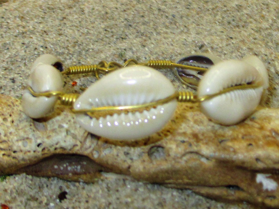 Cowrie Shells and Brass Wire West African Bracelet Bangle - Etsy