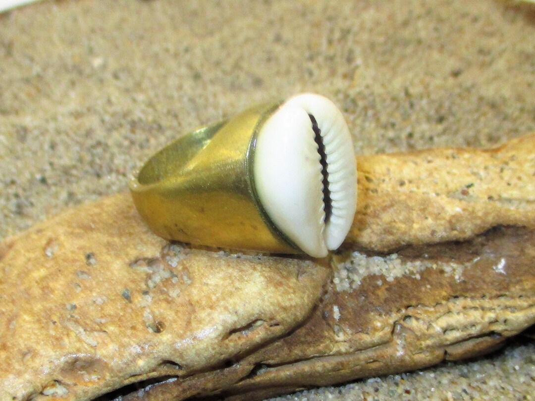 Brass Cowrie Shell West-african Ring - Etsy