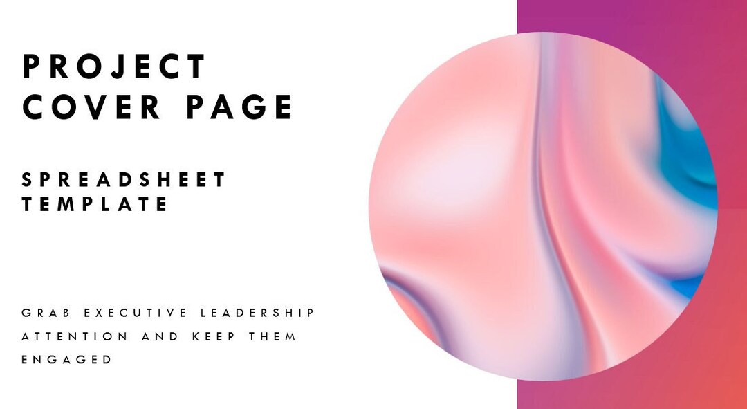 Project Charter Cover Page Template for Microsoft Excell - Etsy Australia