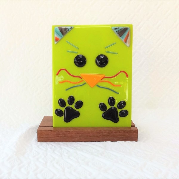 Fused Glass Cat - Etsy UK