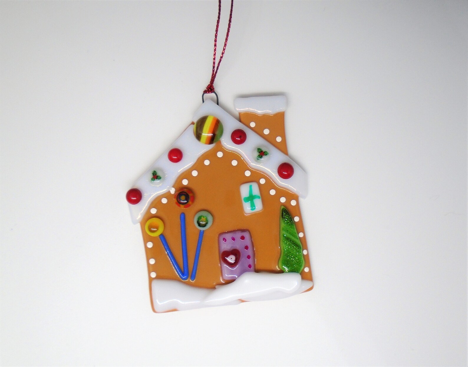 Fused Glass Holiday Gingerbread House, Small Christmas Ginger Bread ...
