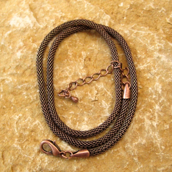 Copper Mesh Necklace - Etsy