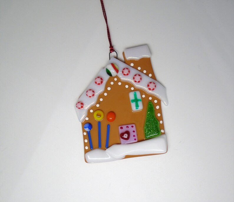 Fused Glass Holiday Gingerbread House, Small Christmas Ginger Bread ...
