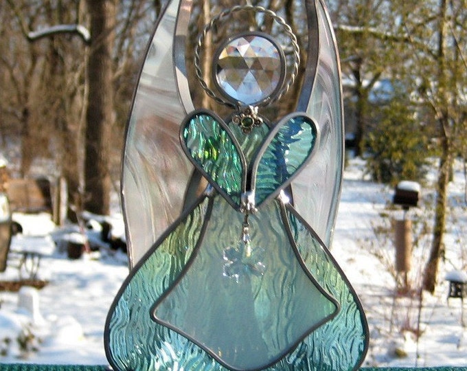 Holiday Angel, Stained Glass Angel, Christmas Stained Glass Candle ...