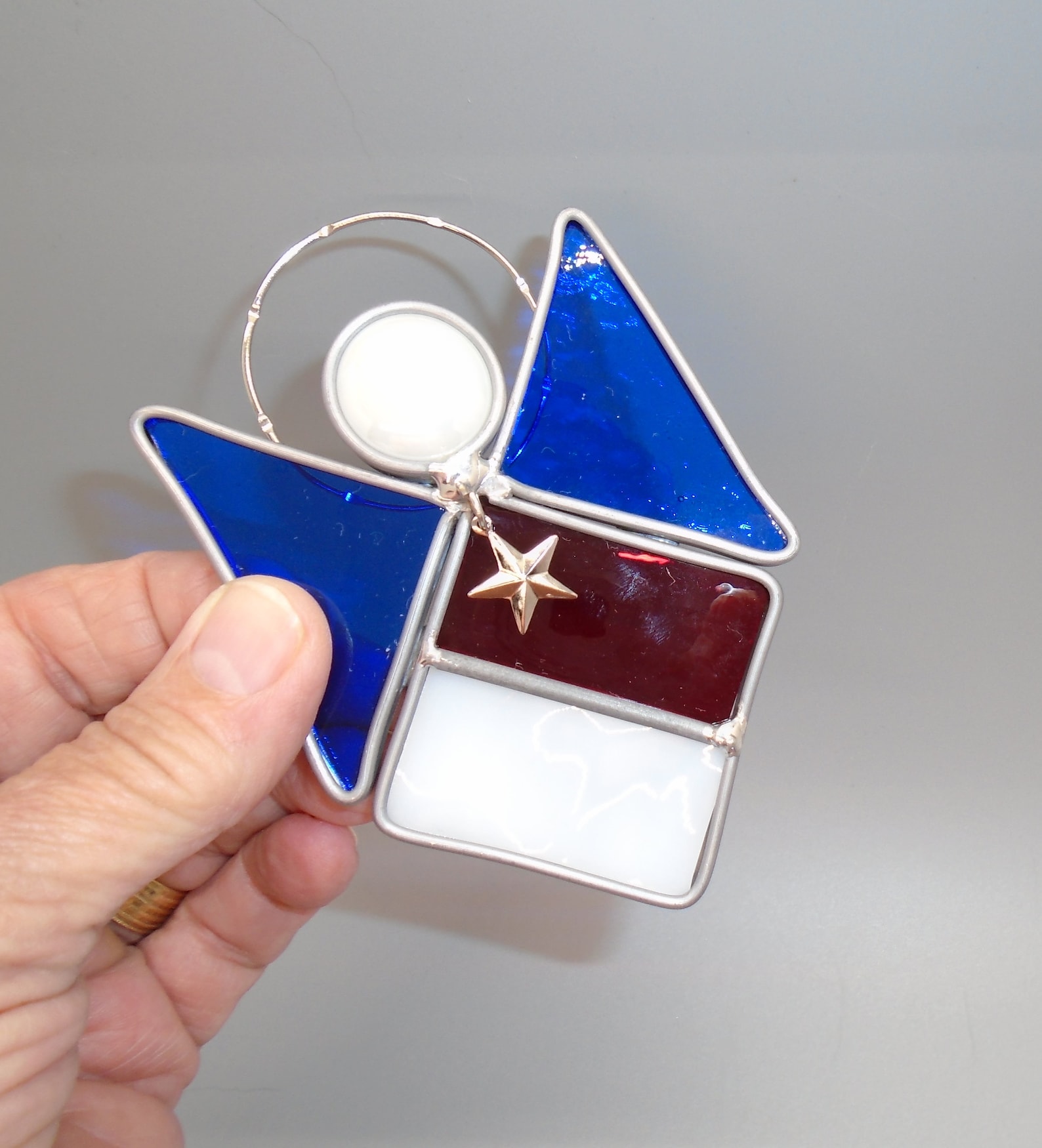 Stained Glass USA Angel Flag Angel Sun Catcher Patriotic - Etsy