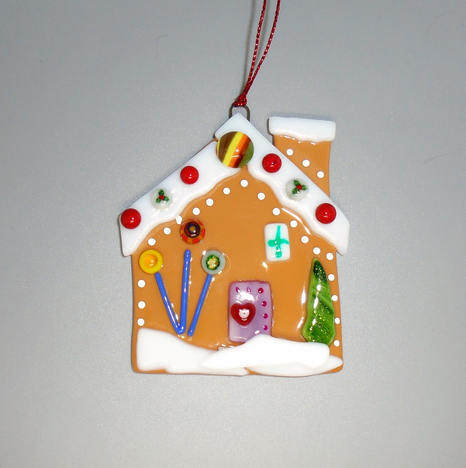 Fused Glass Holiday Gingerbread House, Small Christmas Ginger Bread ...