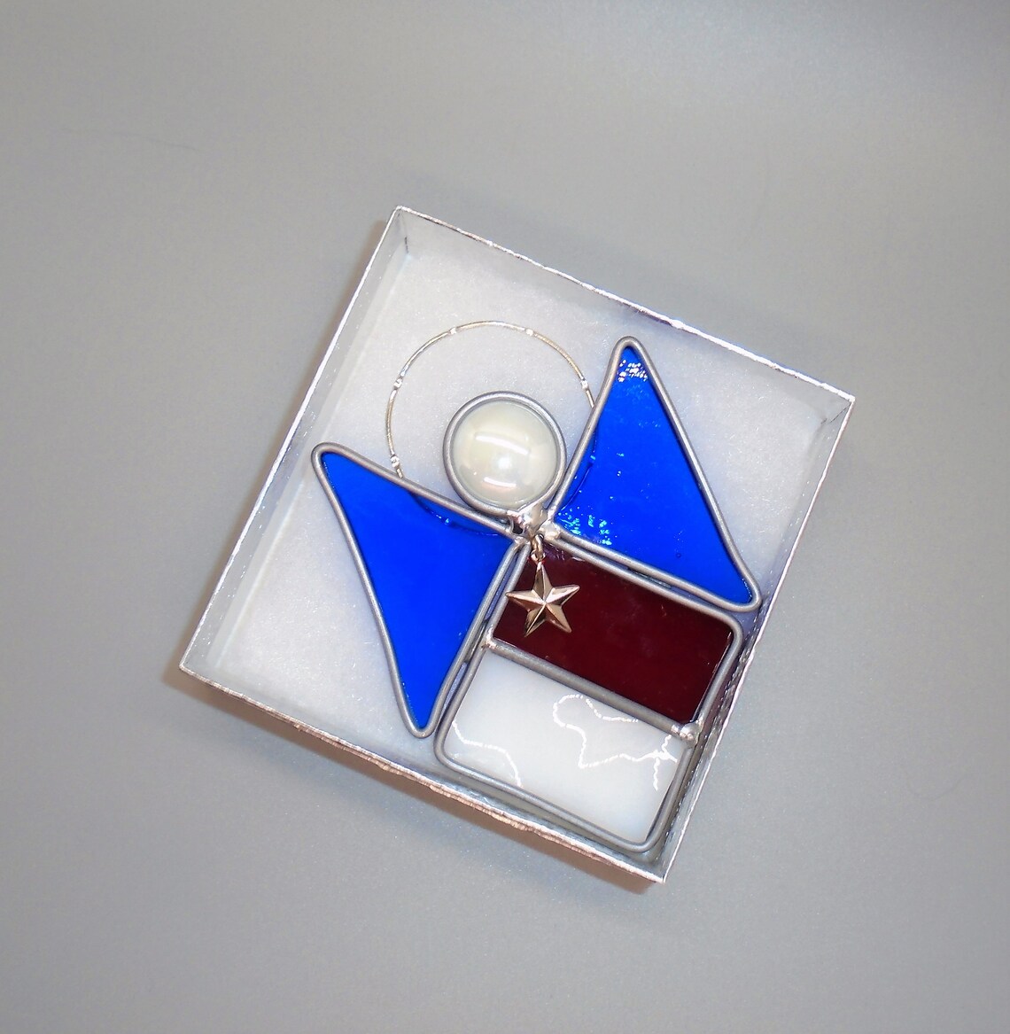 Stained Glass USA Angel Flag Angel Sun Catcher Patriotic - Etsy