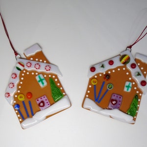 Fused Glass Holiday Gingerbread House, Small Christmas Ginger Bread ...