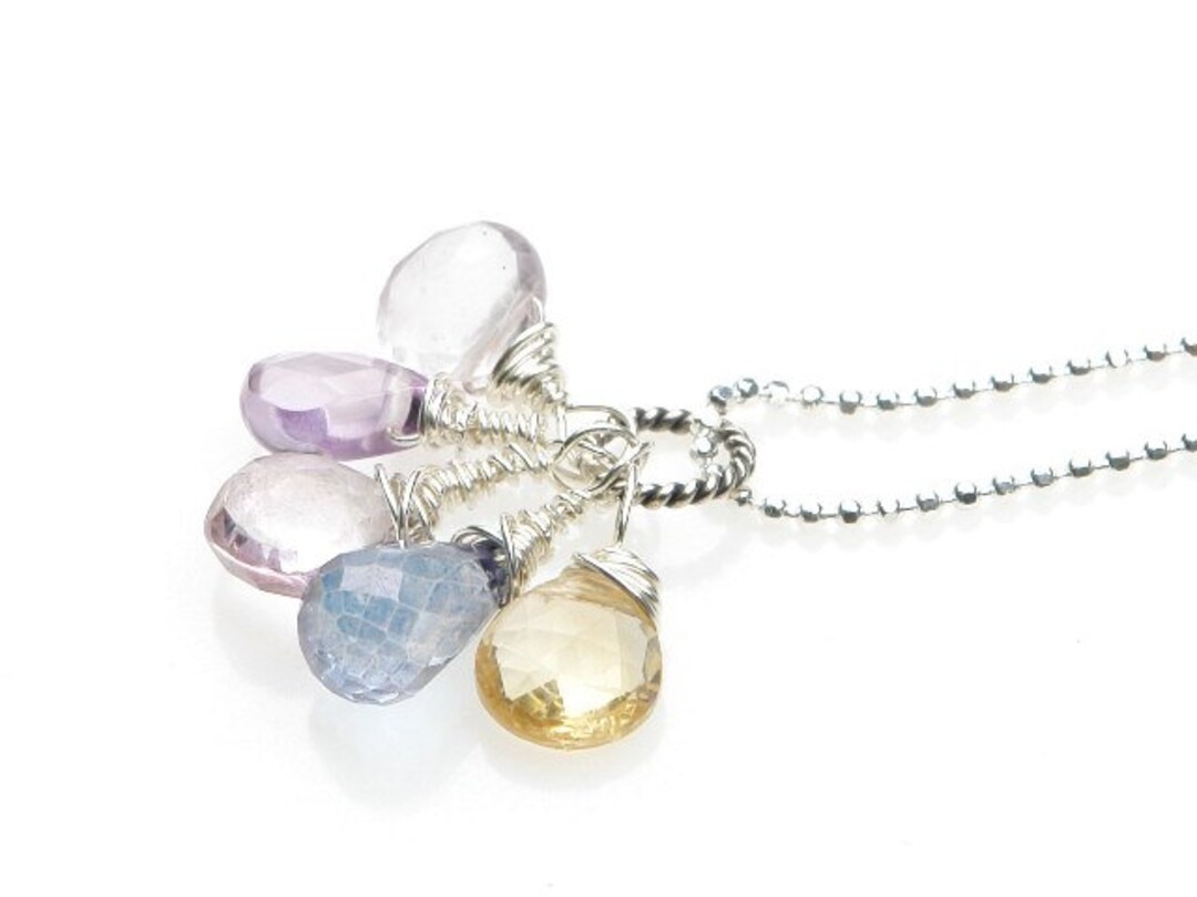 HARPER Sterling Gemstone Necklace- Your Custom Choice of Any Stones ...
