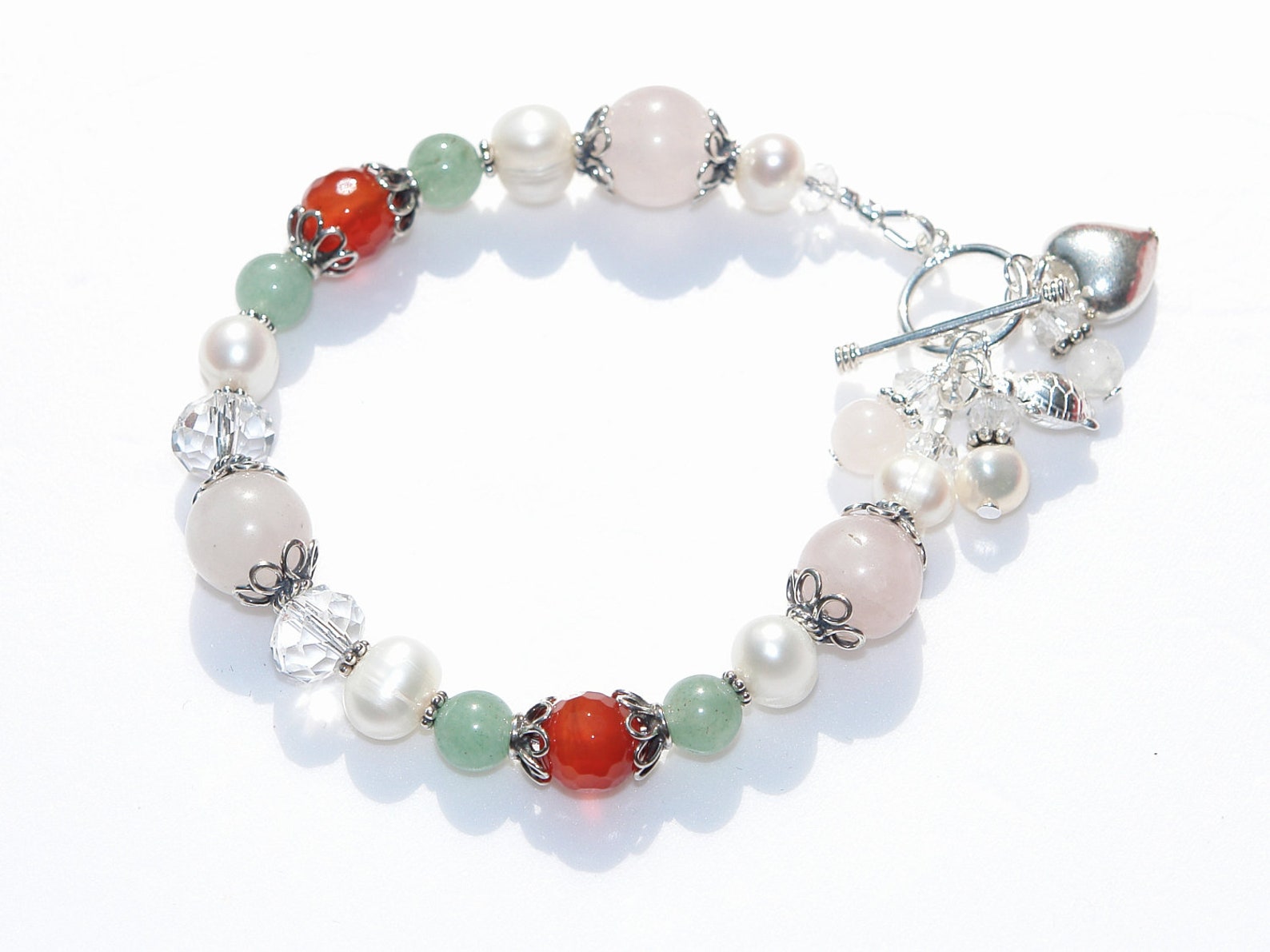 Juno Fertility Bracelet in Sterling Silver- With Rose Quartz, Moonstone ...