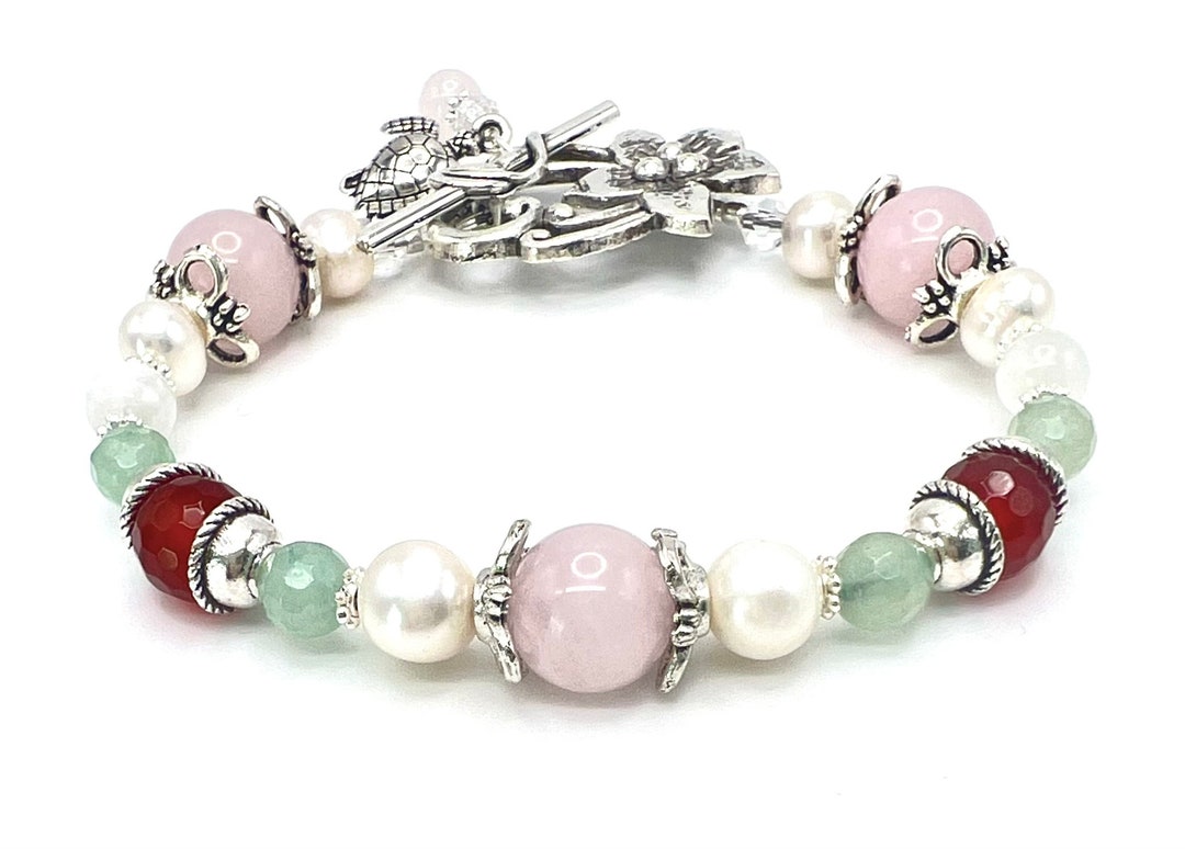 Fertility Bracelet-juno- With Carnelian, Green Aventurine, Rose Quartz ...