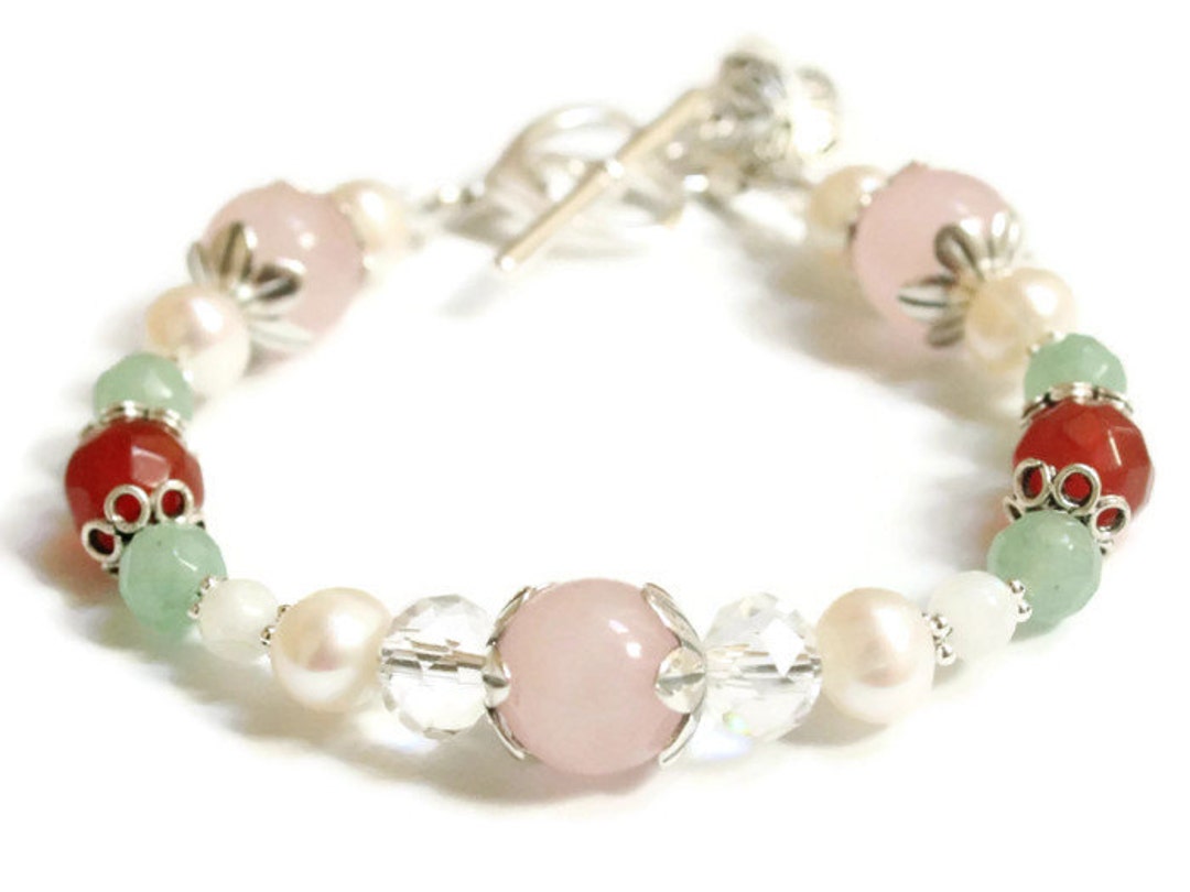 Juno Fertility Pregnancy Bracelet in Sterling Silver, Moonstone, Rose ...