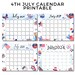 4th July Calendar Bundle, Printable Monthly Calendar, 4th July ...