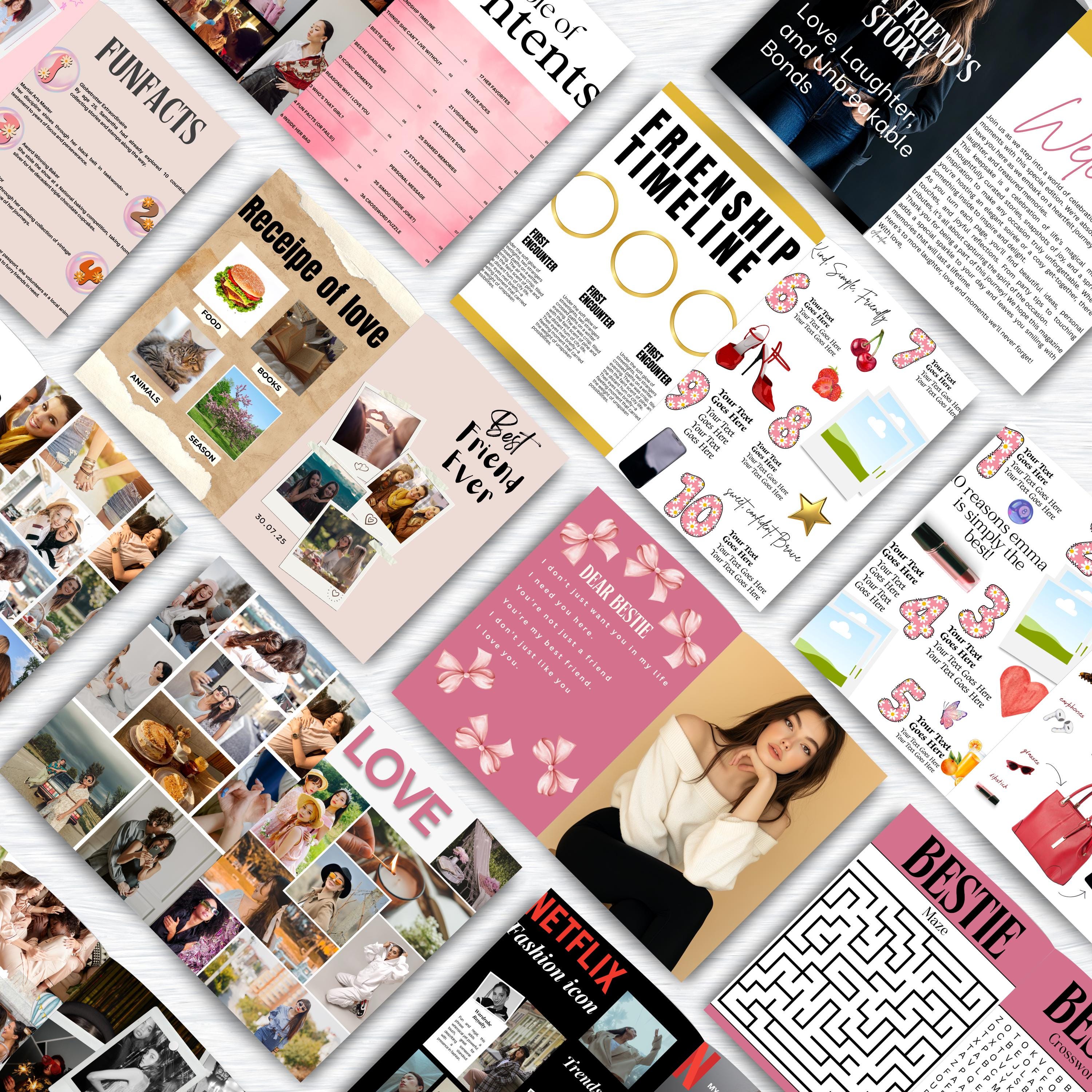 Birthday Magazine Printable Template, Canva Editable Template, Photo ...