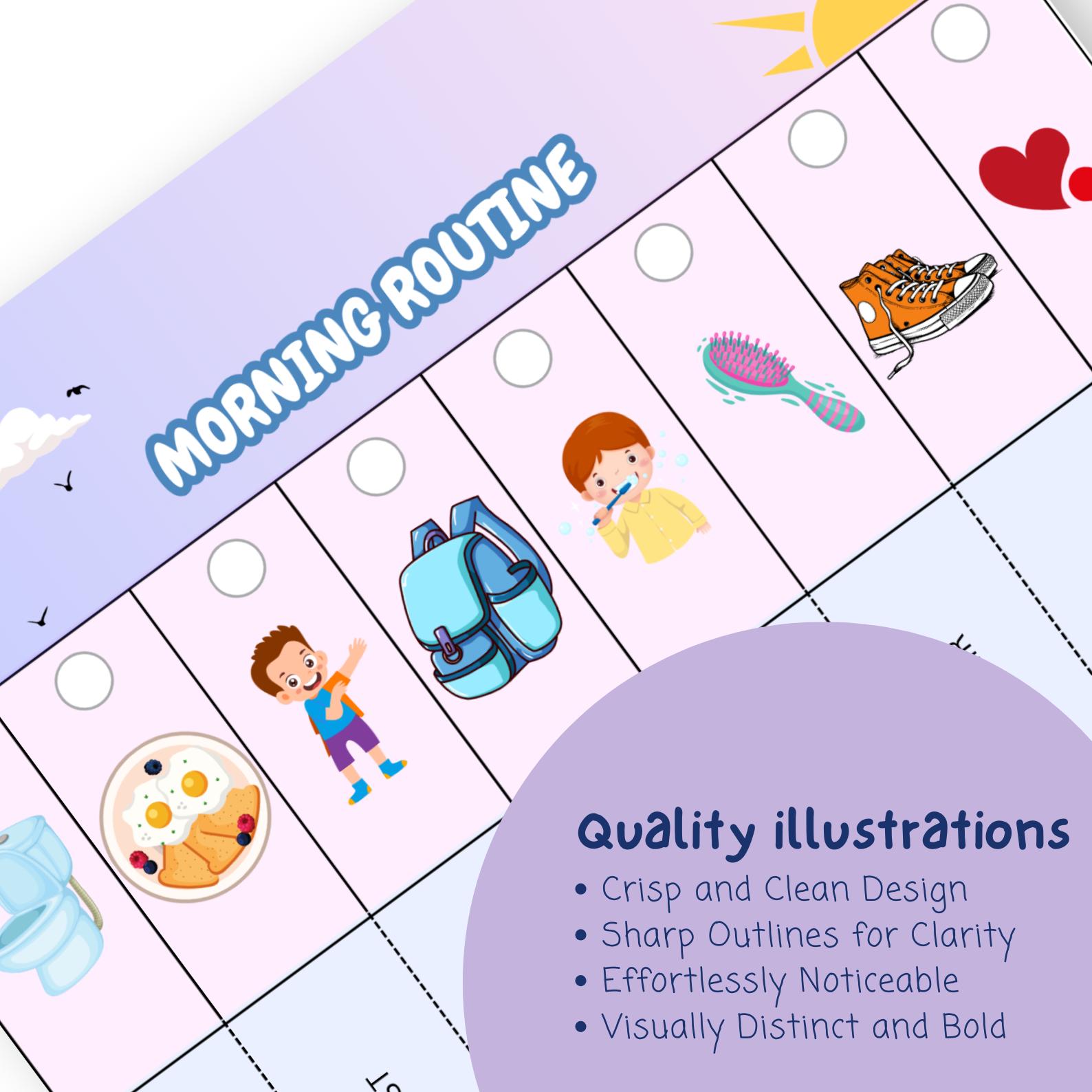 Morning Routine Chart Printable, Flip Chart, Morning Routine Flip Chart ...