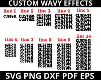 Custom Wavy Stacked Svg, Retro Wavy Text Svg, Custom Wavy Text Svg, Personalized Text, Custom ...