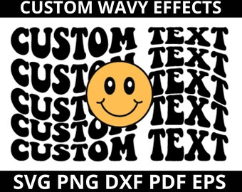 In My Custom Era SVG, Retro Wavy Text Svg, Custom Wavy Text Svg, Personalized Text, Custom Wavy ...