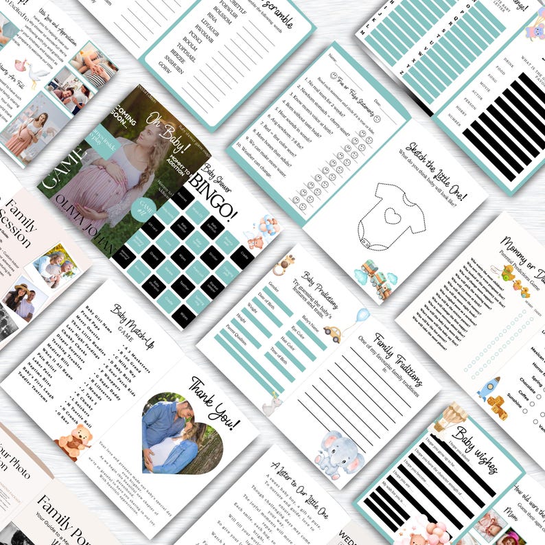Magazine Baby Shower Game Booklet, Customizable Baby Shower Activity ...