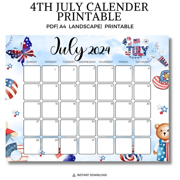 July 2024 Calendar - Etsy