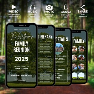 Digital Family Reunion Itinerary, Family Reunion Schedule, Itinerary ...
