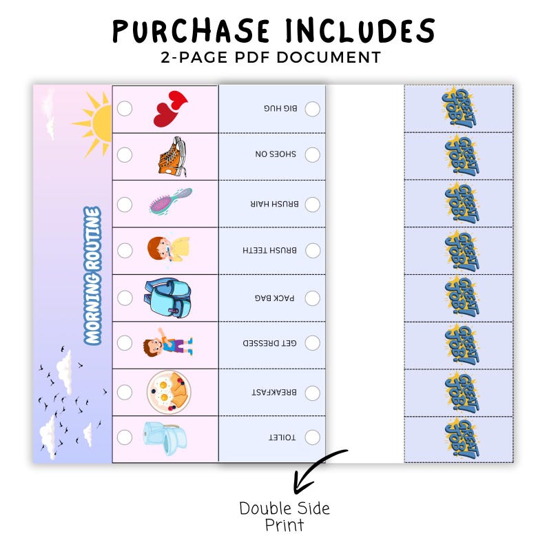 Morning Routine Chart Printable, Flip Chart, Morning Routine Flip Chart ...