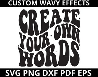 In My Custom Era SVG, Retro Wavy Text Svg, Custom Wavy Text Svg, Personalized Text, Custom Wavy ...
