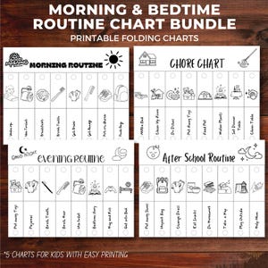 Morning Routine Chart Printable, Flip Chart, Morning Routine, Flip ...
