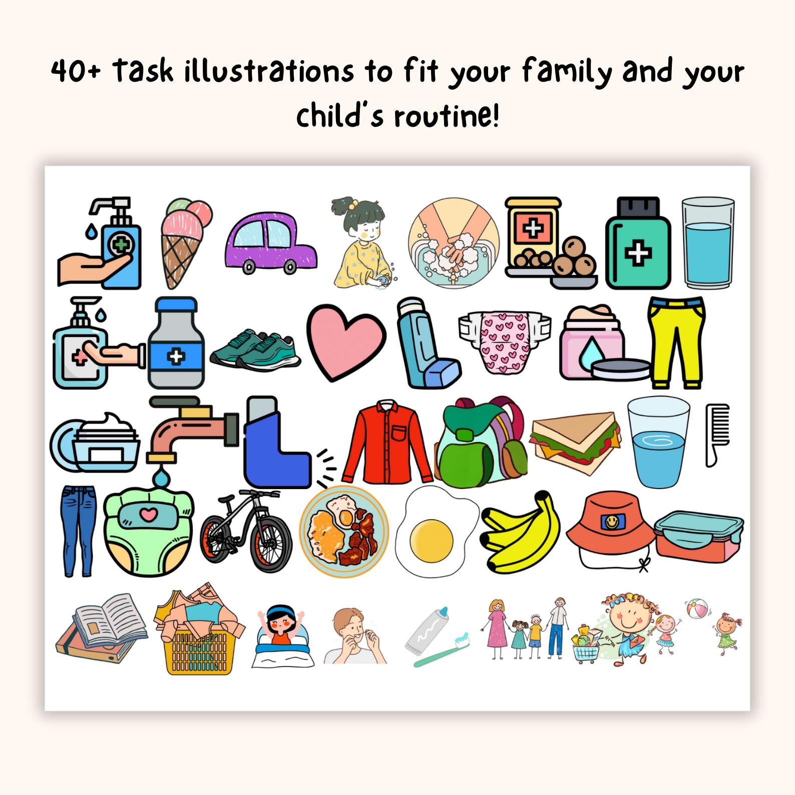 Editable Kids Flip Routine Charts Bundle, Morning Chart, Bedtime ...