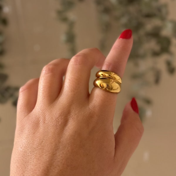 Waterproof Gold Ring Set - Etsy