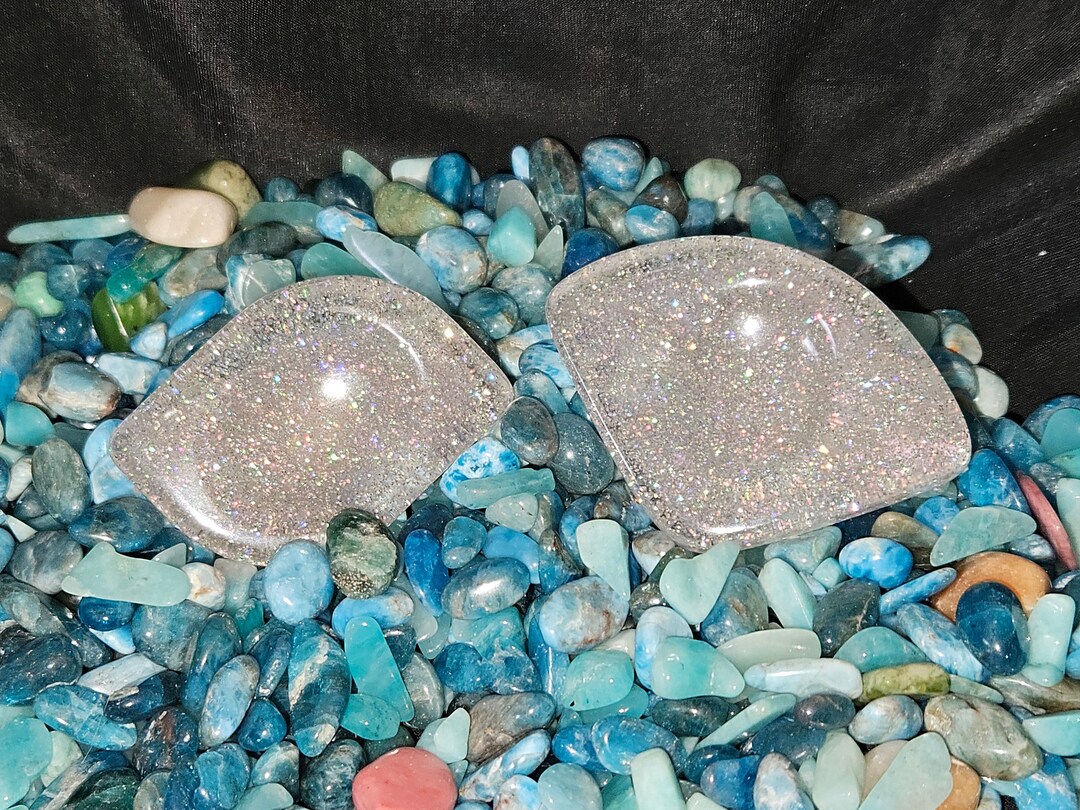 Clear and White Iridescent Worry Stones - Etsy