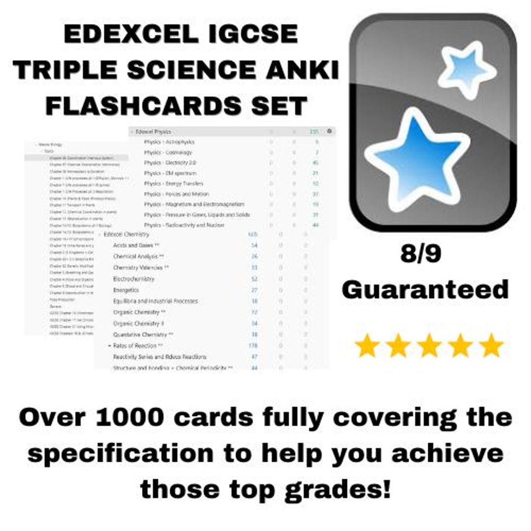 EDEXCEL IGCSE Triple Science Anki Flashcards Set - 8/9 Guaranteed ...