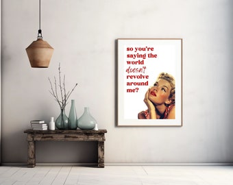Retro Woman Funny Quote Printable Poster Trendy Vintage Housewife Wall ...