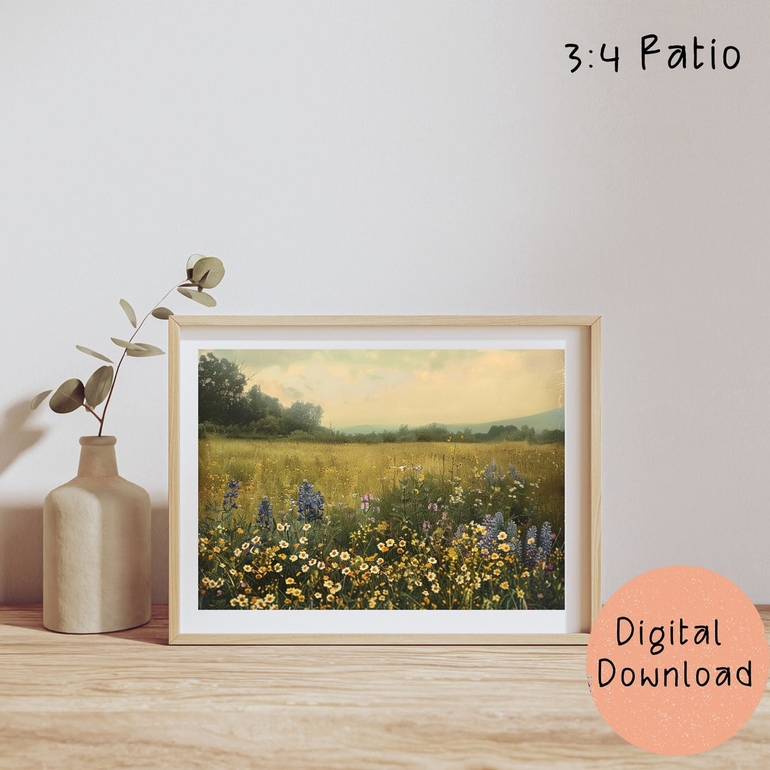 BOHO Wildflowers Artwork | Field of Wildflowers Painting | Boho ...