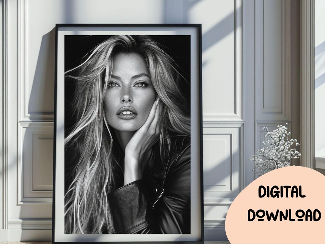 Kate Moss Inspired Print, Feminist Wall Art, Fashion Poster, Black and ...