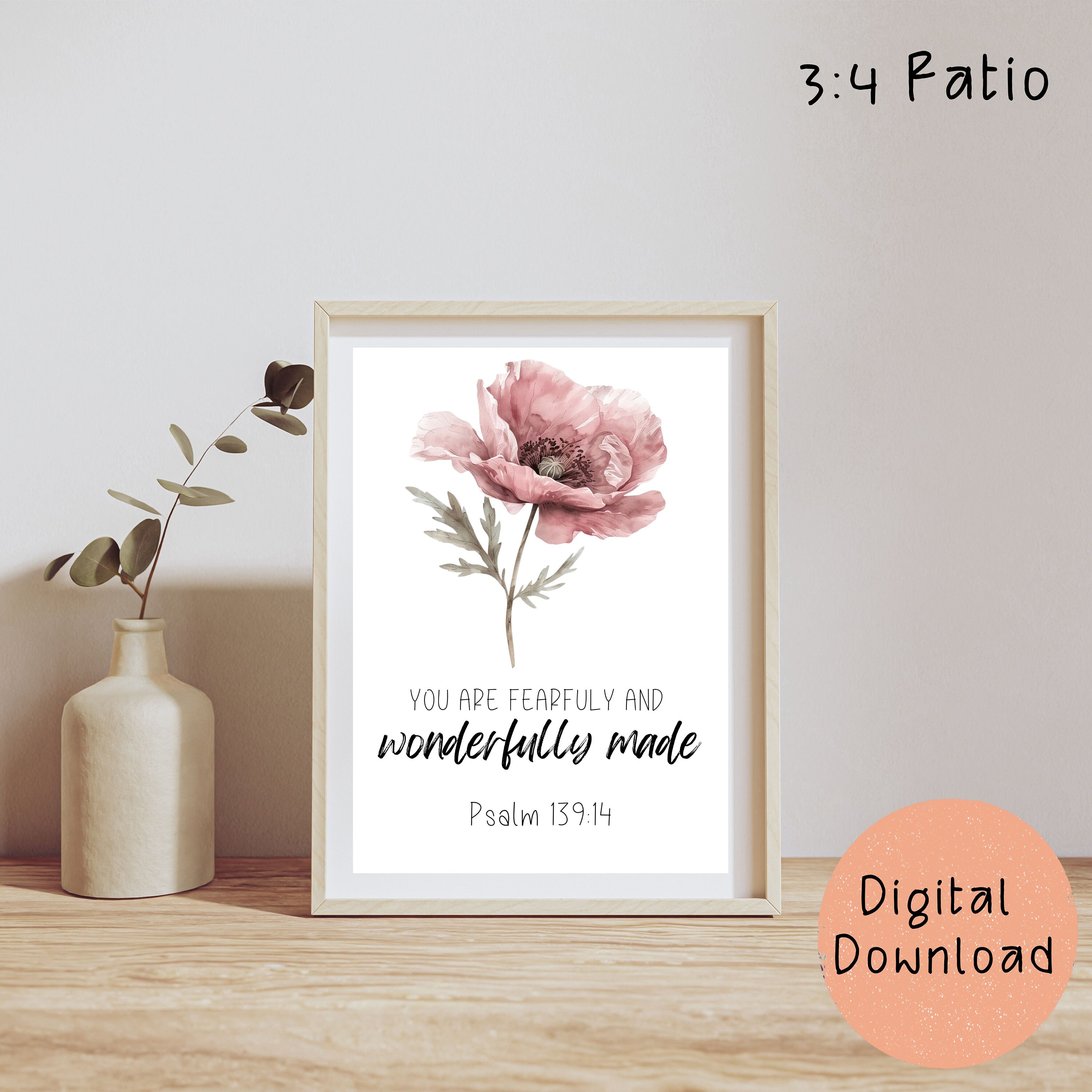 Bible Verse Wall Art, Watercolor Flowers, Scripture Print, Wildflower ...