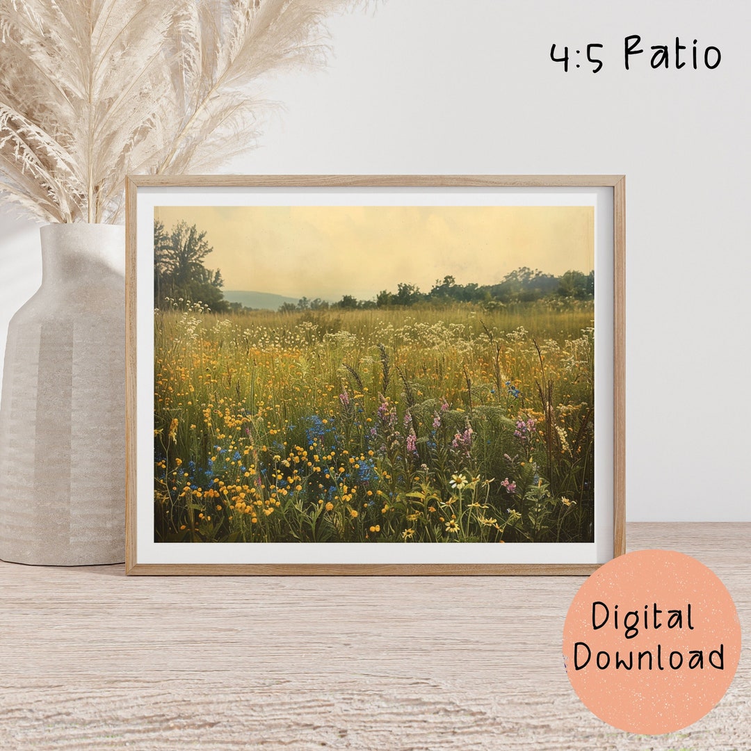 BOHO Wildflowers Artwork Field of Wildflowers Painting Boho Wildflowers ...