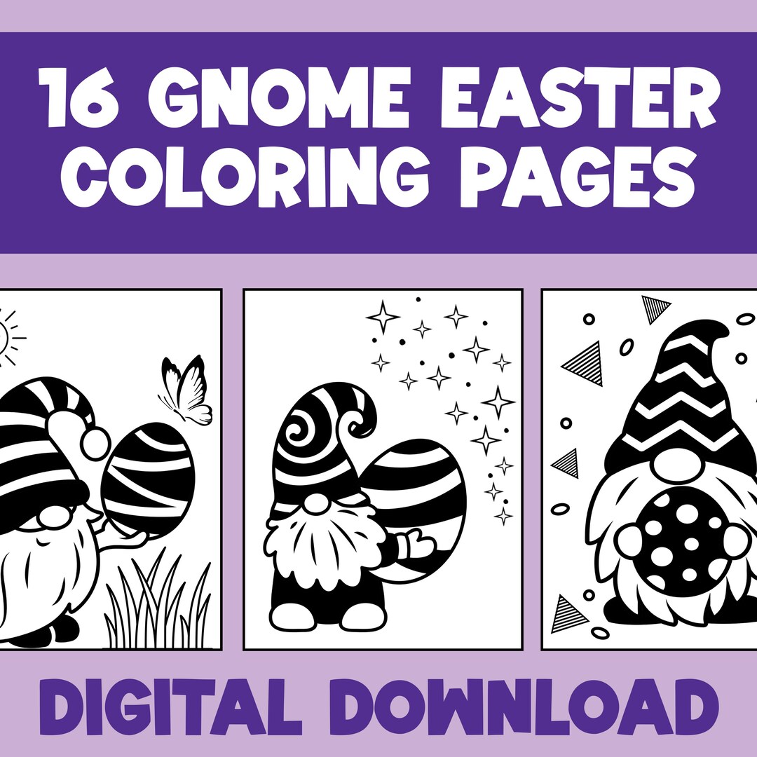 16 Easter Gnome Coloring Pages, Printable Fun for Preschoolers ...