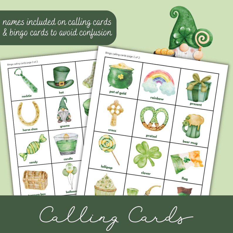 Printable St Patricks Day Bingo Cards for Classroom Activities, Family ...