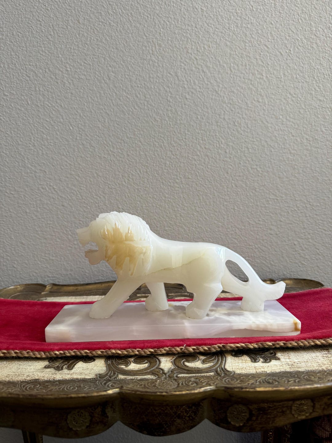 Alabaster Lion Sculpture - Etsy