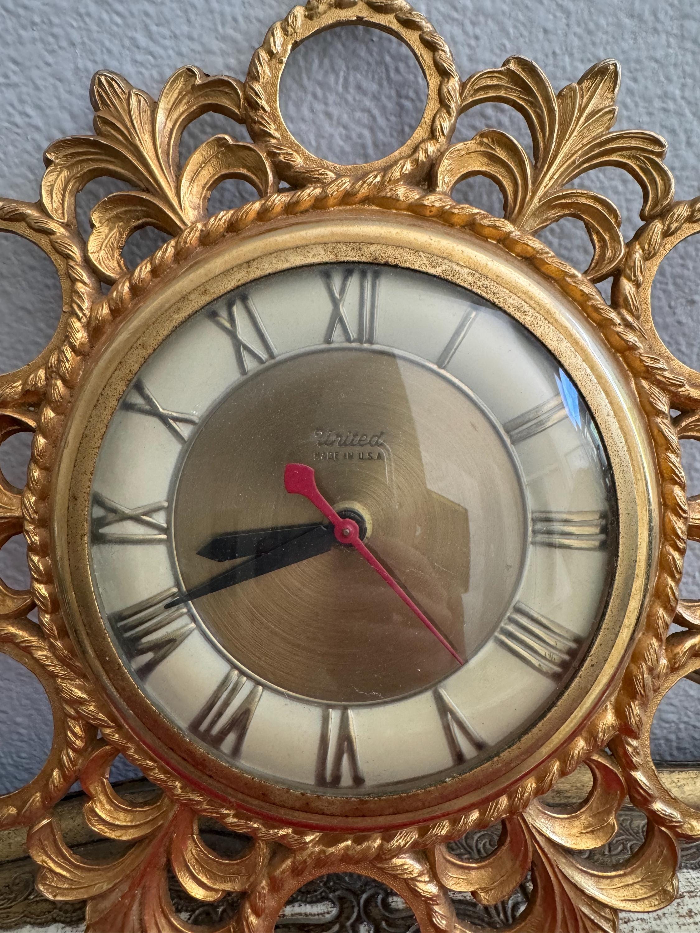 Vintage Hollywood Regency Wall Clock, United, Electric, 1950s - Etsy