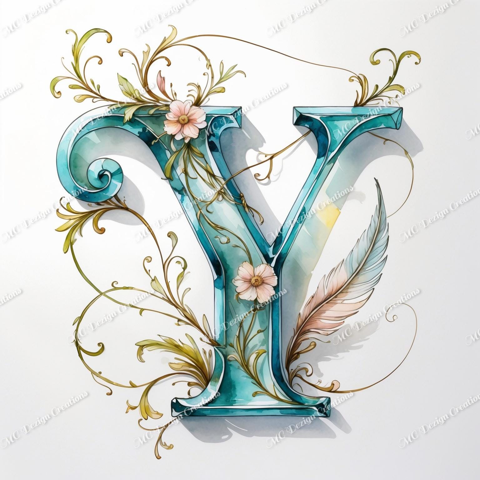 Fancy Alphabet Letter Clipart Bundle – 26 Decorative Illuminated ...