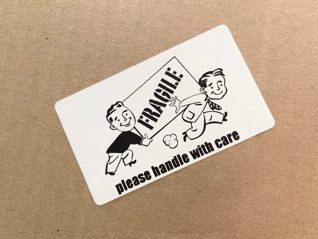25 Small Fragile Shipping Stickers. 2.31 X 4 Inches. Handle With Care ...