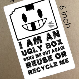 20 Ugly Box 4x6 Shipping Stickers. Recycled Box Sticker. Shipping ...